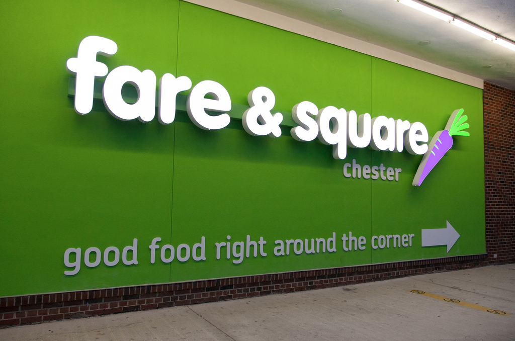 FARE & SQUARE – LED Illuminated Channel Letters Mounted on a Raceway in ...